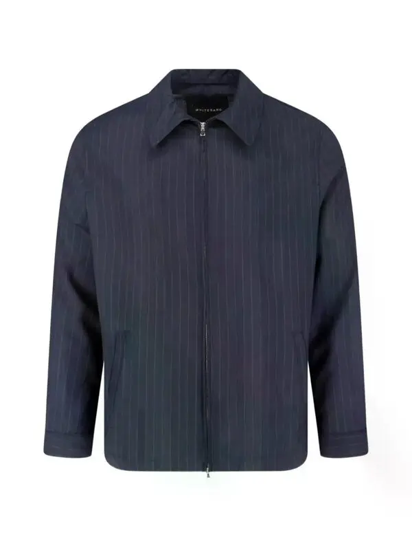 WHITE SAND Striped Zip Jacket - Blue