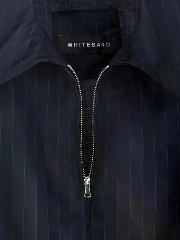 WHITE SAND Striped Zip Jacket - Blue