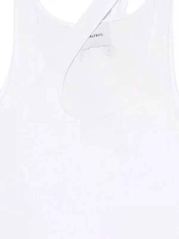 HALFBOY Cut-out Ribbed Tank Top - White