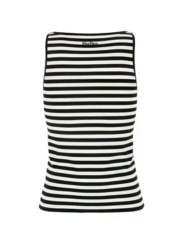 Max Mara Cippo Striped Ribbed-knit Tank Top