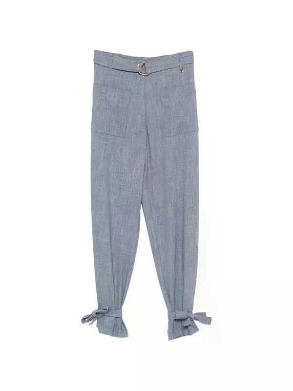 Liu Jo Belted Trousers With Bow Detail
