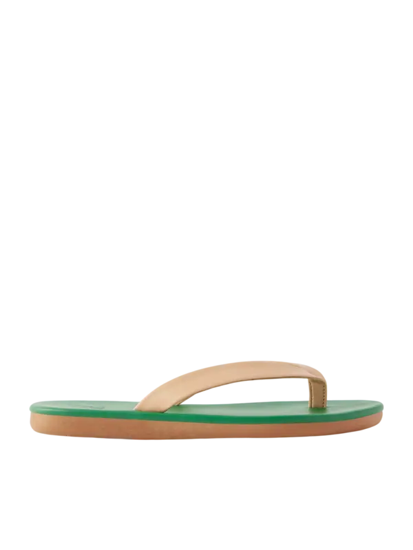 ANCIENT GREEK SANDALS Saionara Leather Flip Flops - Green