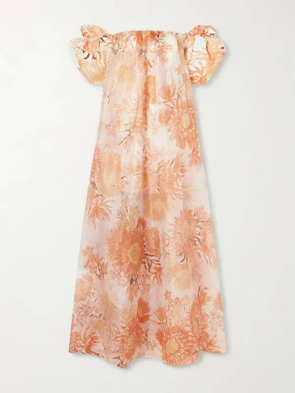Aje Cosette Ruffled Organza Gown - Orange