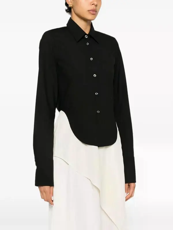 COVERT Curved-hem Shirt - Black