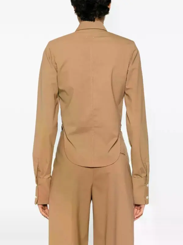 COVERT Long-sleeve Shirt With Curved Hem - Brown