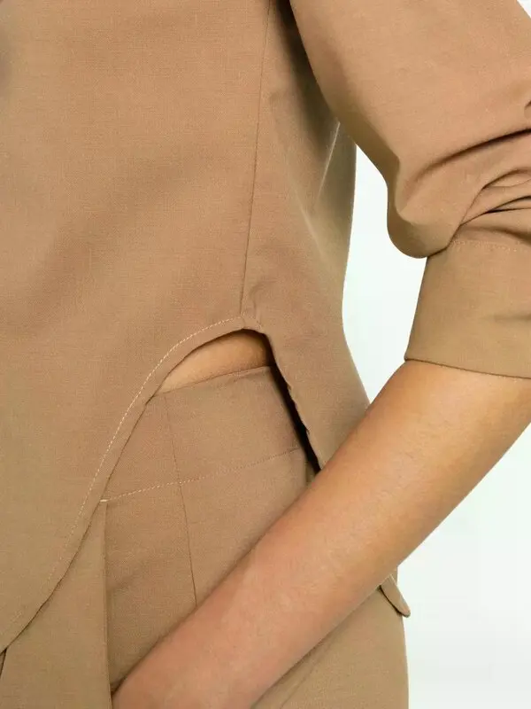 COVERT Long-sleeve Shirt With Curved Hem - Brown