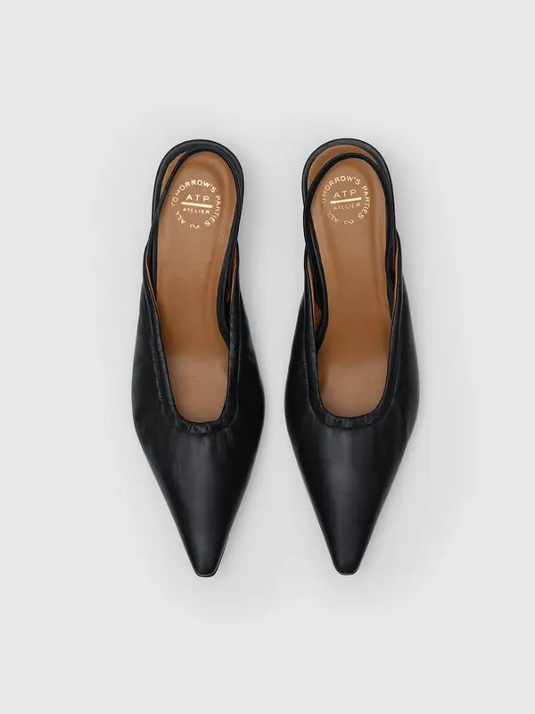 ATP ATELIER Lana Nappa Leather Slingbacks - Black
