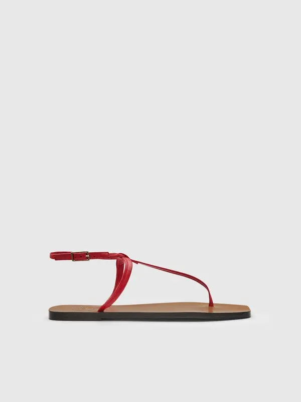 ATP ATELIER Alassio Nappa Flat Sandals - Melograno