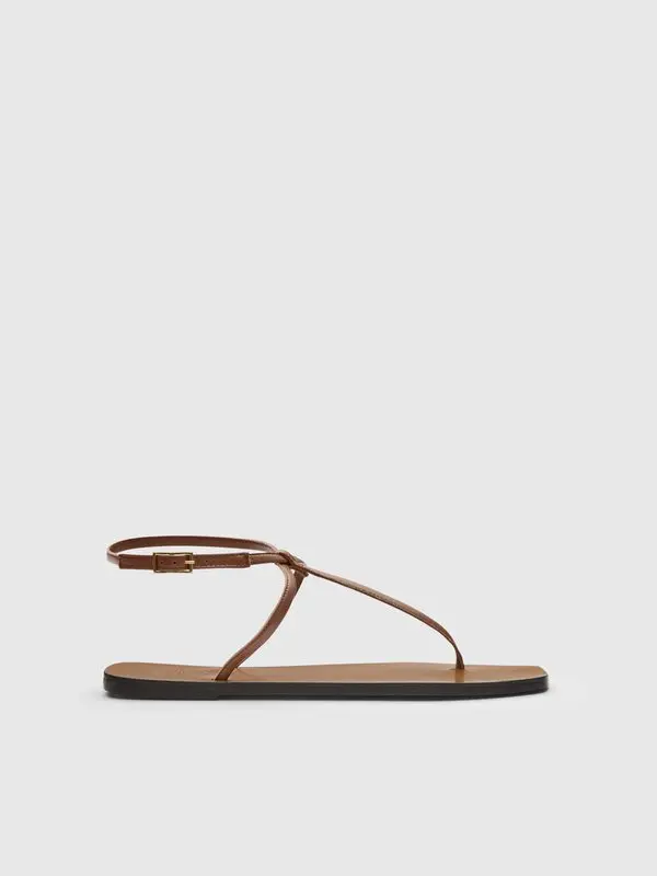 ATP ATELIER Alassio Nappa Flat Sandals - Cannella