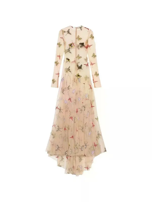 Blumarine Butterfly Embroidered Maxi Dress