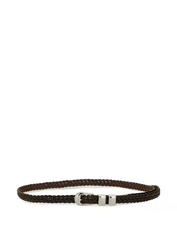 WOBURN WALK Braided Leather Belt - Brown