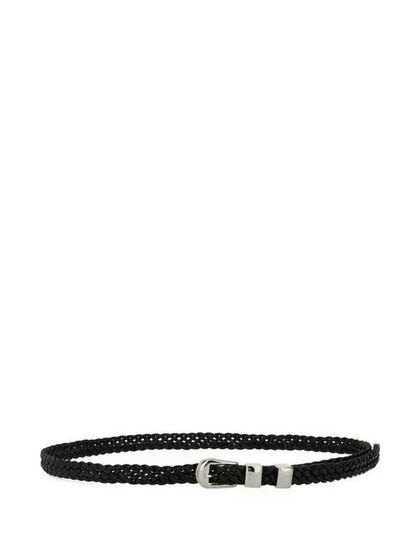 WOBURN WALK Braided Leather Belt - Black