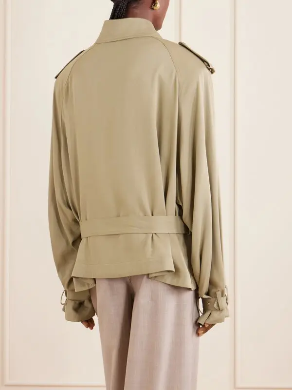 THE FRANKIE SHOP Elva Belted Twill Trench Coat
