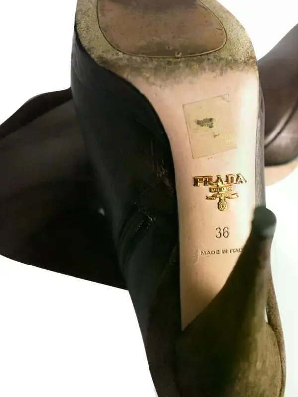 Prada Suede Trim Ankle Boots