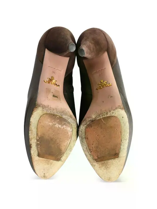 Prada Suede Trim Ankle Boots