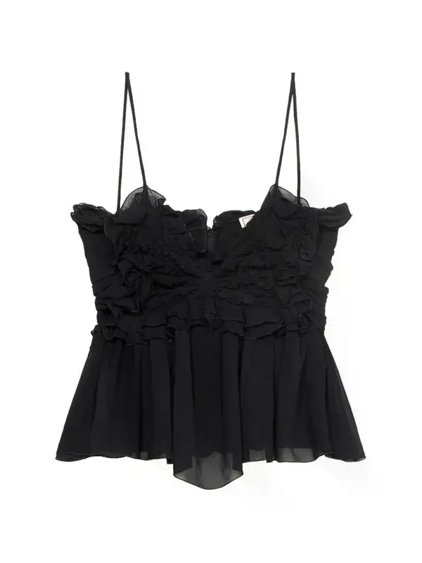 Blumarine Georgette Ruffled Top