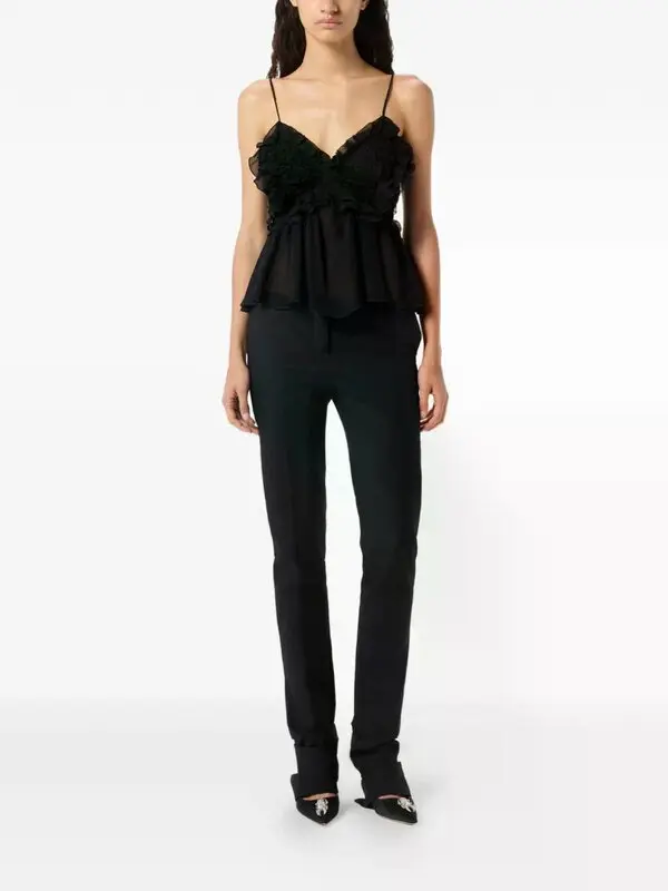 Blumarine Georgette Ruffled Top