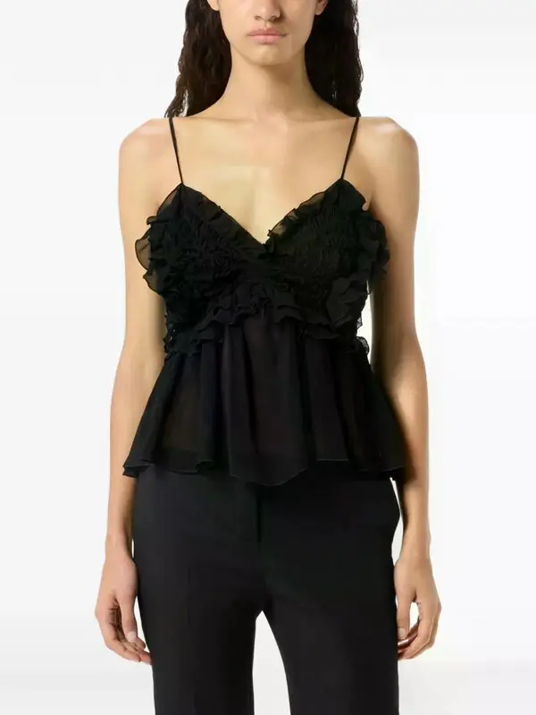 Blumarine Georgette Ruffled Top
