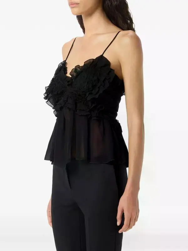 Blumarine Georgette Ruffled Top