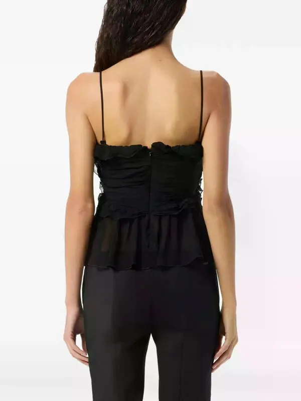 Blumarine Georgette Ruffled Top