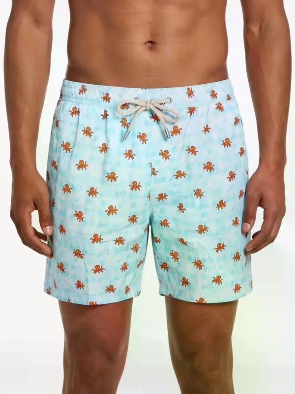 MC2 SAINT BARTH Octopus-print Swim Shorts - Blue