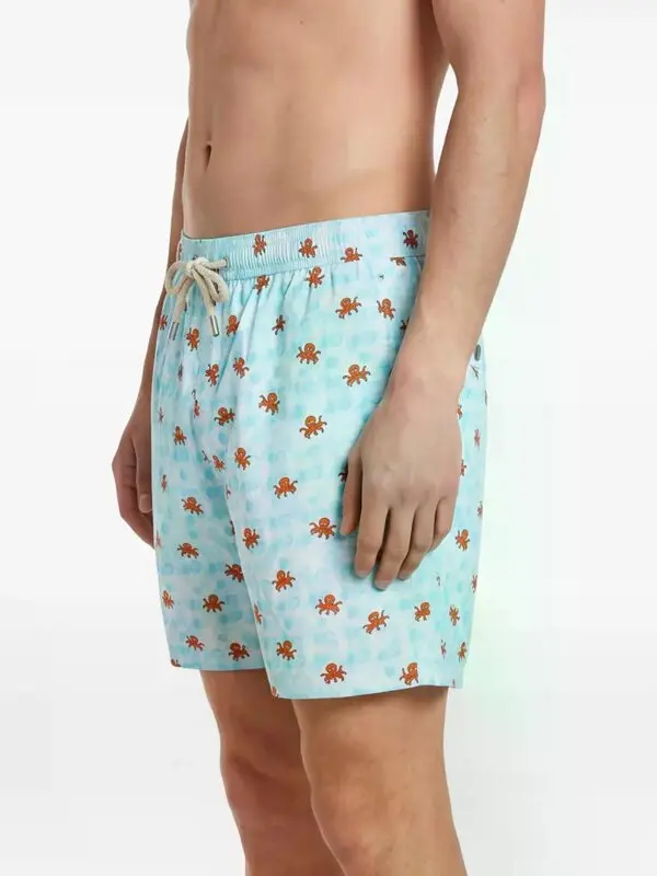 MC2 SAINT BARTH Octopus-print Swim Shorts - Blue