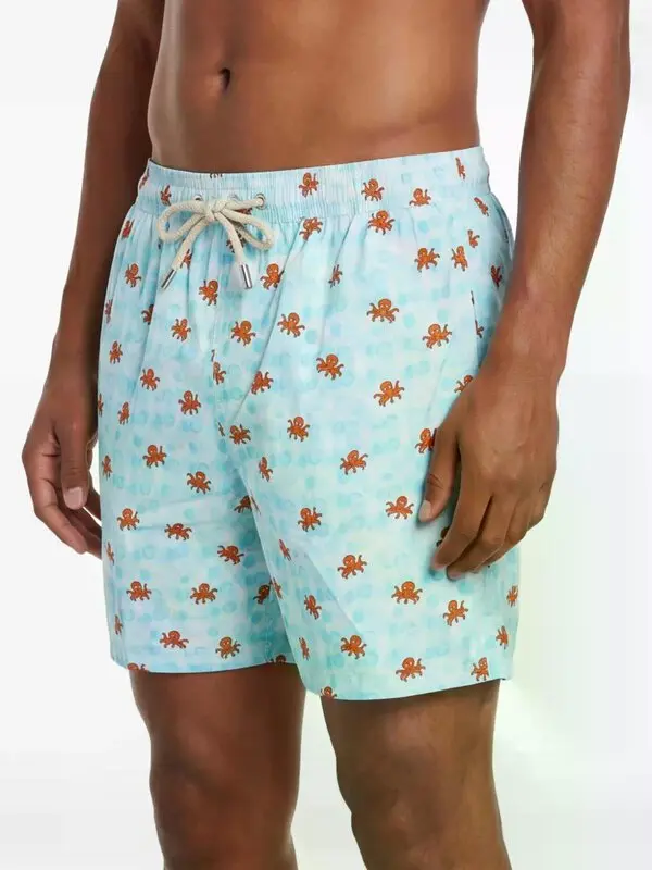 MC2 SAINT BARTH Octopus-print Swim Shorts - Blue