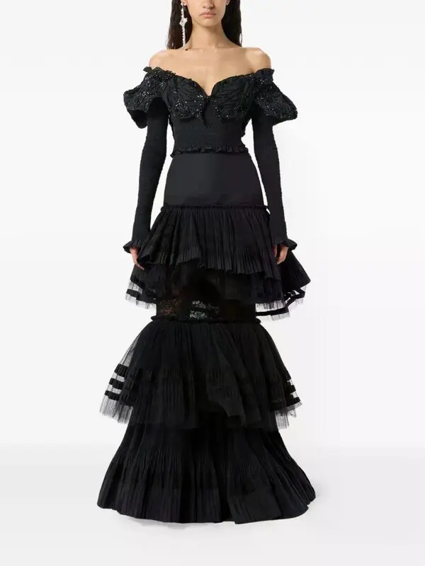 Blumarine Ruffled Embellished Blouse