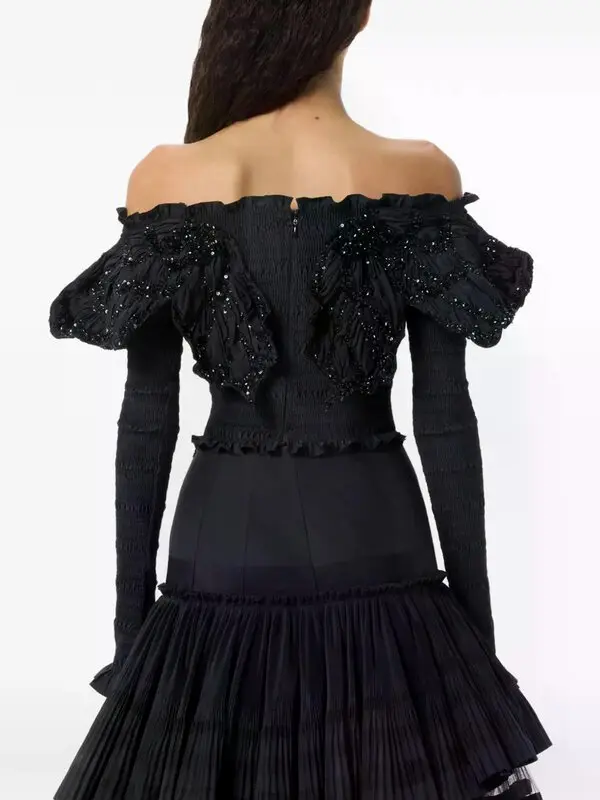 Blumarine Ruffled Embellished Blouse