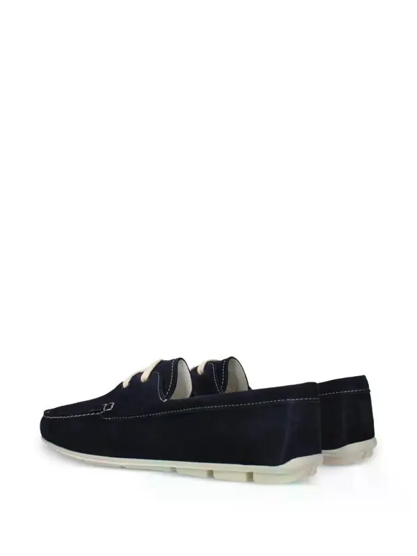 Prada Lace-up Suede Boat Shoes