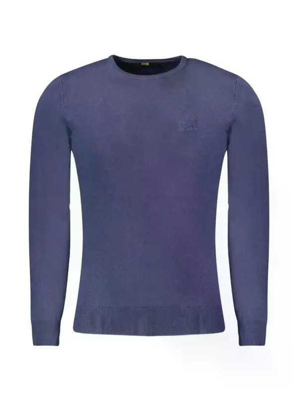 Roberto Cavalli Embroidered Logo Crew-neck Sweater - Blue