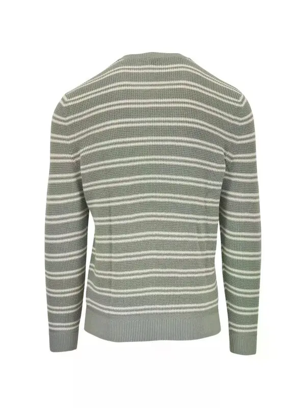 Faherty Brand Striped Pattern Waffle Knit Sweater