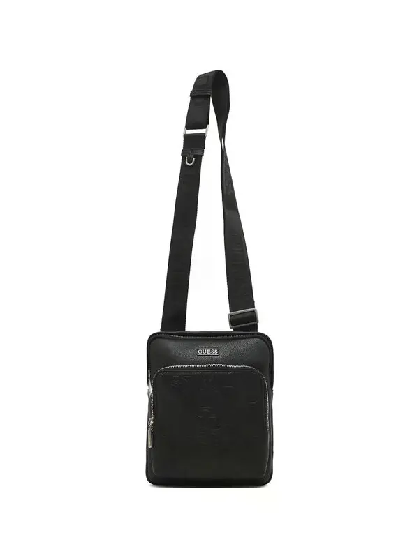 Guess Logo-plaque Messenger Bag - Black