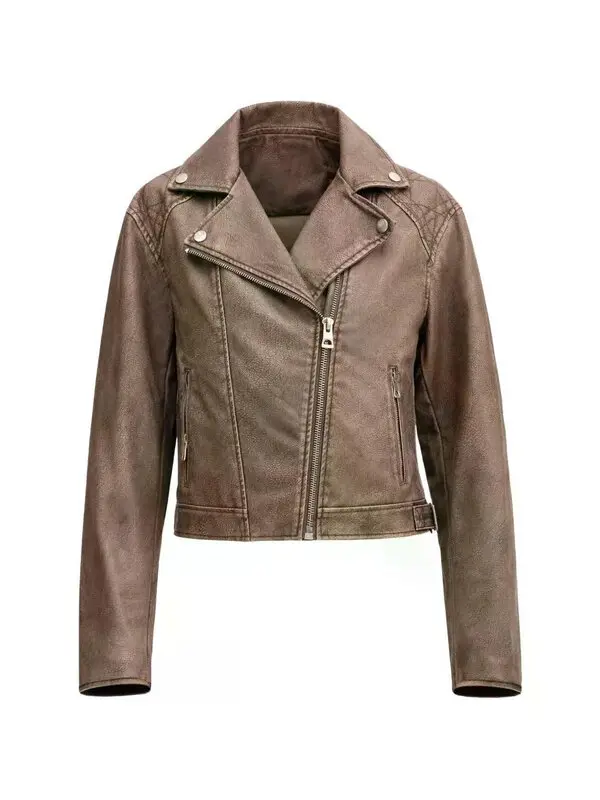 Guess Quilted-panel Notched-lapel Jacket - Brown