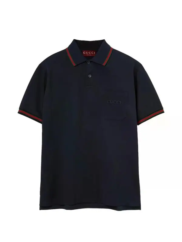 Gucci Web-trim Embroidered Polo Shirt