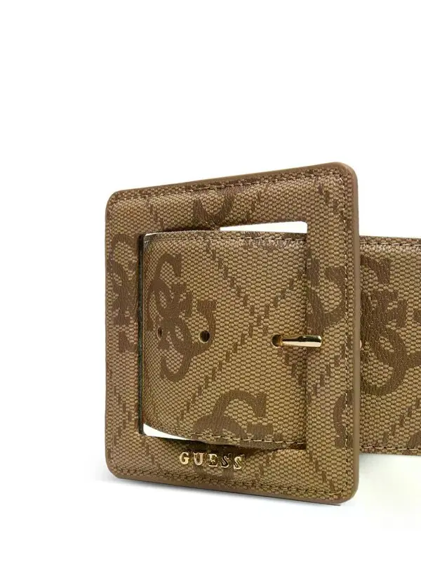 Guess Monogram-pattern Belt With Square Buckle