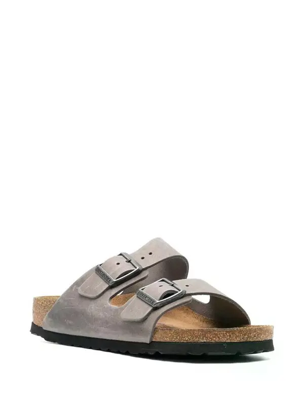 BIRKENSTOCK Arizona Double-buckle Slides - Grey