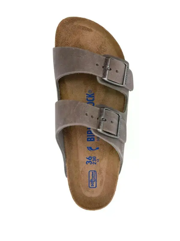 BIRKENSTOCK Arizona Double-buckle Slides - Grey