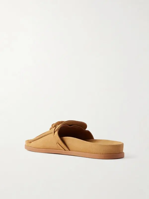 ANCIENT GREEK SANDALS Amfiliki Suede Slides - Brown