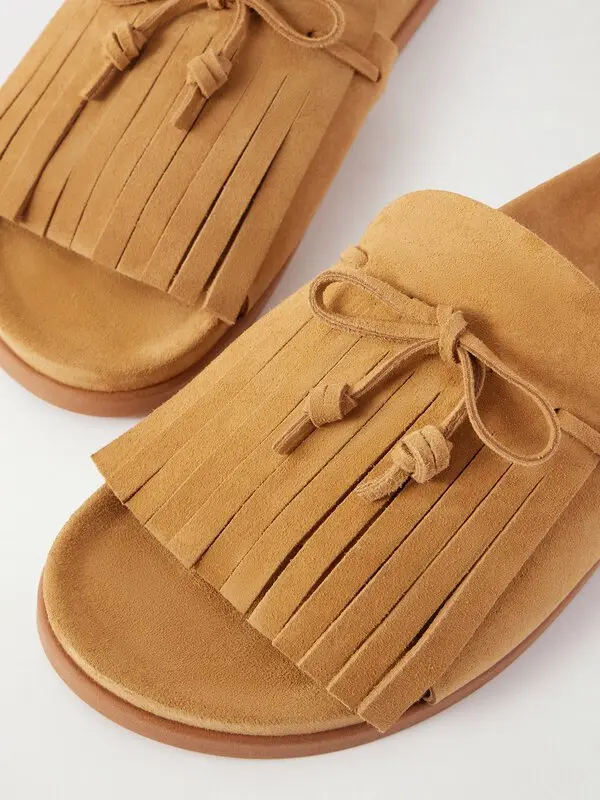 ANCIENT GREEK SANDALS Amfiliki Suede Slides - Brown