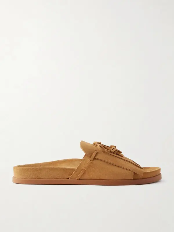 ANCIENT GREEK SANDALS Amfiliki Suede Slides - Brown