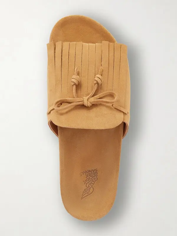 ANCIENT GREEK SANDALS Amfiliki Suede Slides - Brown