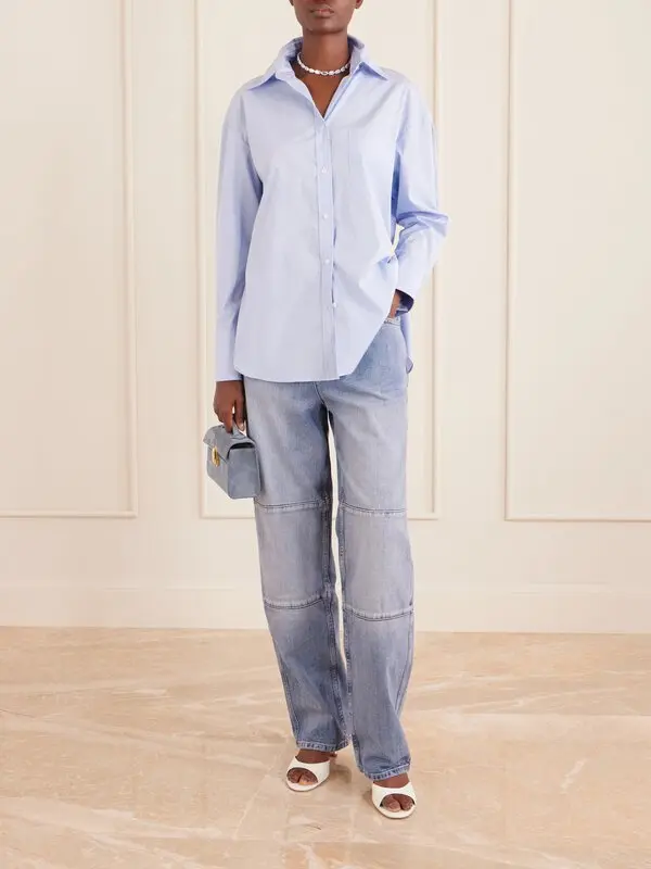 Tibi Fischer Mid-rise Wide-leg Jeans - Blue