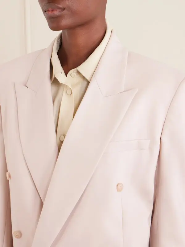 THE FRANKIE SHOP Monterey Double-breasted Wool-blend Blazer - Pink