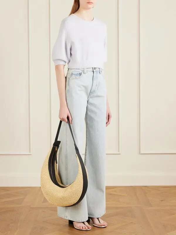 Khaite Augustina Raffia Shoulder Bag - Neutrals