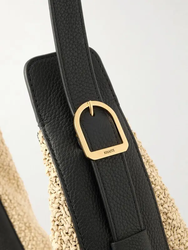 Khaite Augustina Raffia Shoulder Bag - Neutrals