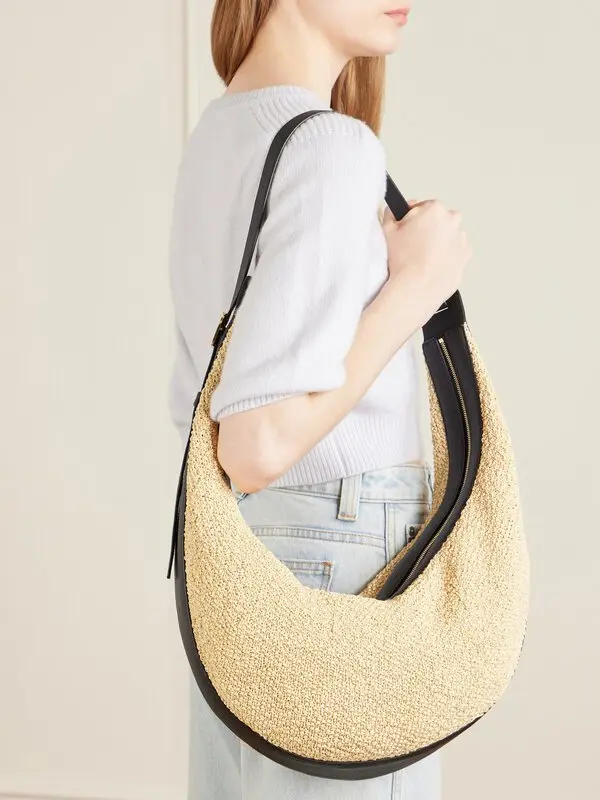 Khaite Augustina Raffia Shoulder Bag - Neutrals