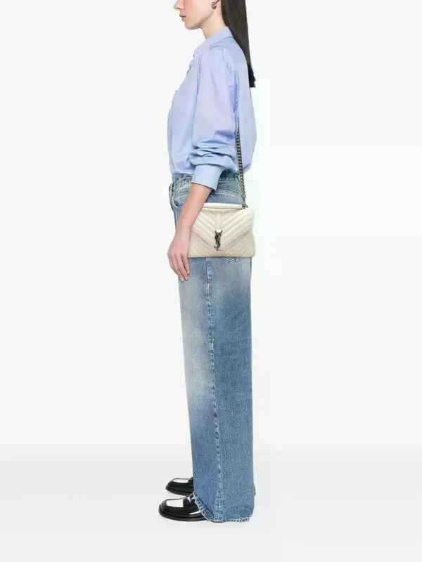 Saint Laurent 2017 Medium Quilted College Satchel - White