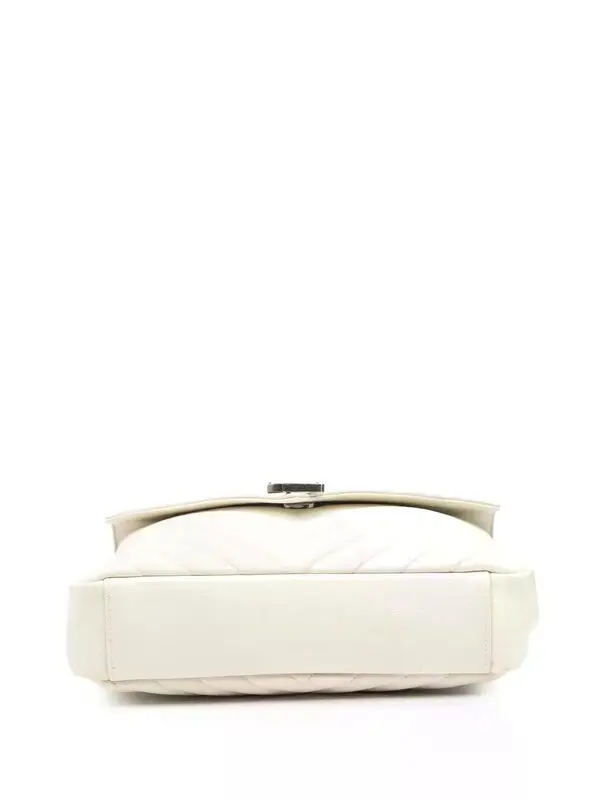 Saint Laurent 2017 Medium Quilted College Satchel - White