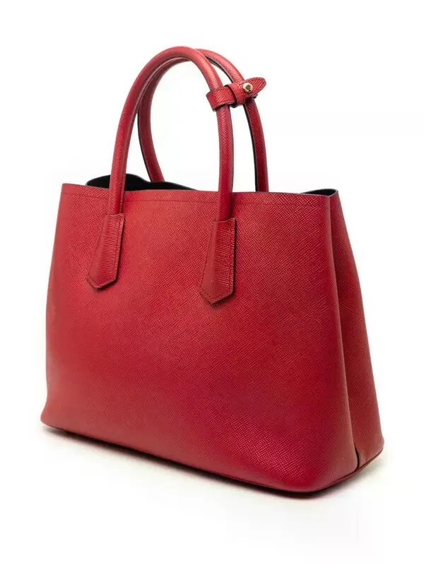 Prada Medium Saffiano Cuir Double Satchel - Red